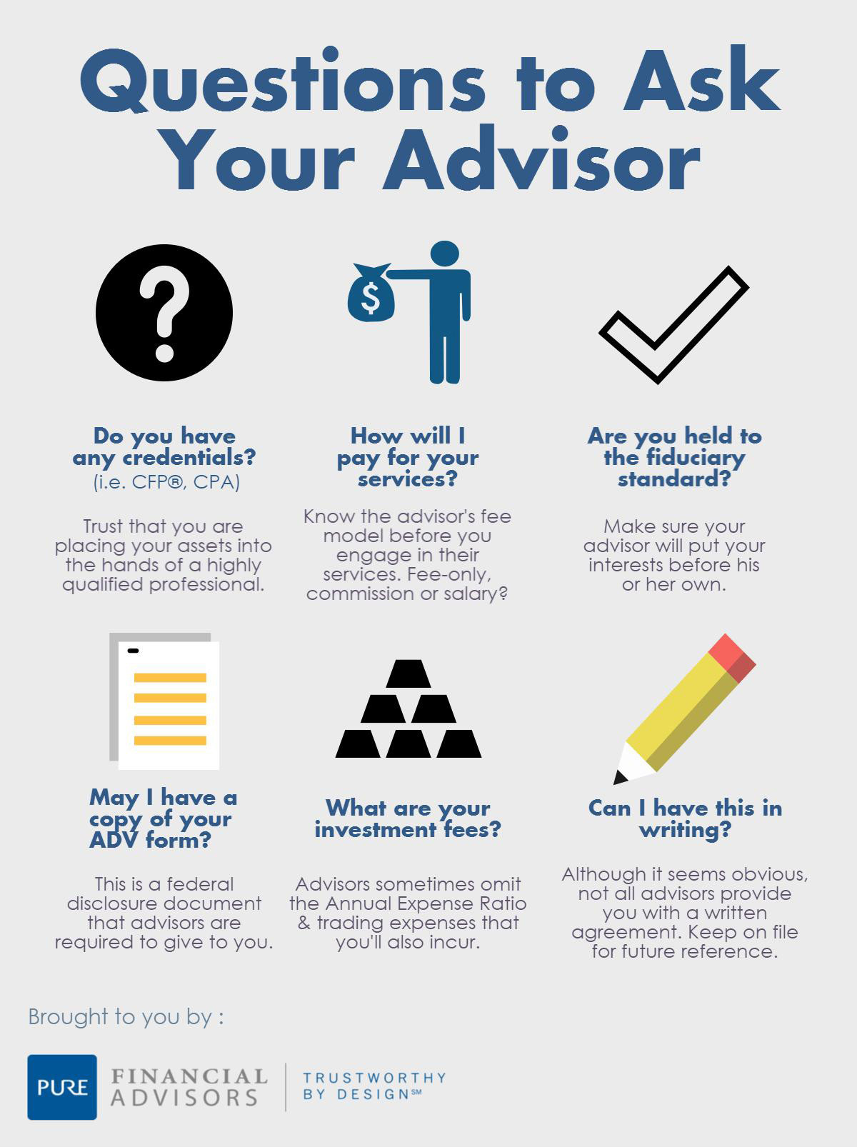 6 Questions To Ask Your Financial Advisor 6 Questions To Ask Your Financial Advisor